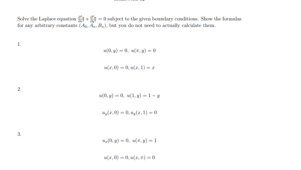 Solved Solve the Laplace equation Solve the Laplace equation | Chegg.com