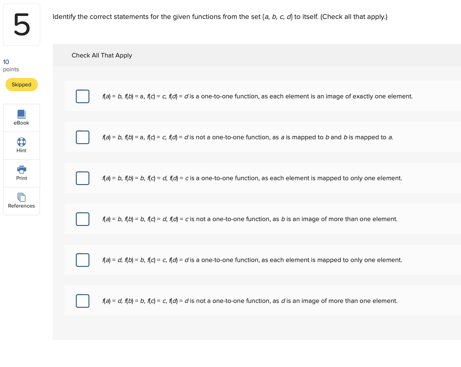 Solved dentify the correct statements for the given | Chegg.com