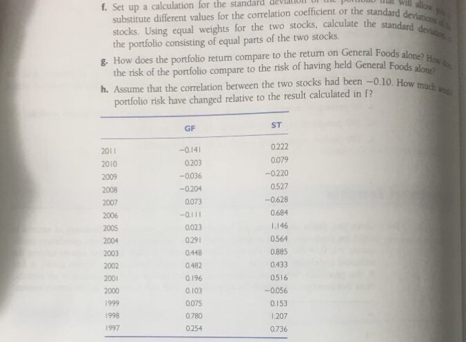 Solved 7-2 e data below are annual total returns for General | Chegg.com