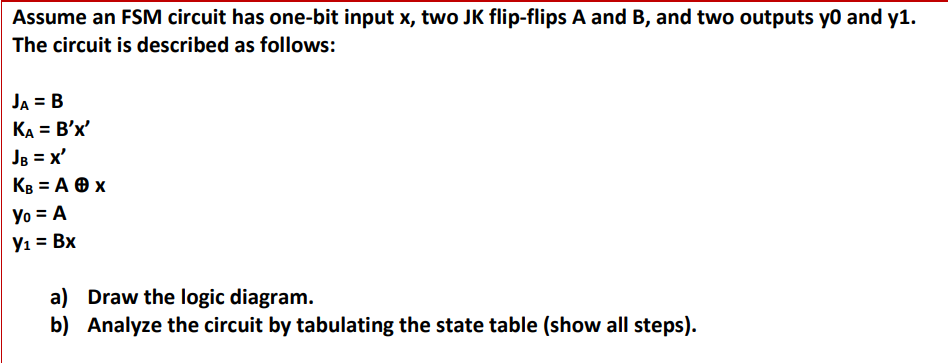 Solved Assume an FSM circuit has one-bit input x, ﻿two JK | Chegg.com