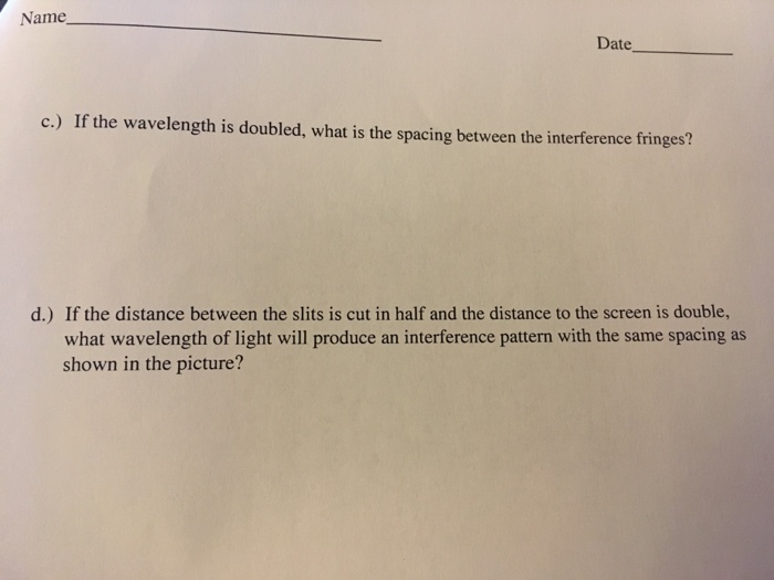 Solved 3. The picture below is an interference pattern | Chegg.com