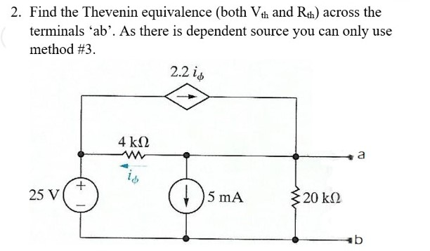 Solved 2. Find the Thevenin equivalence (both Vth and Rth) | Chegg.com