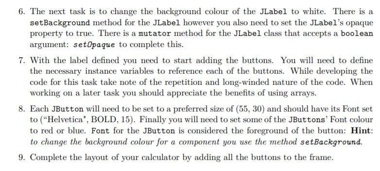 In this specification you will implement a simple GUI | Chegg.com