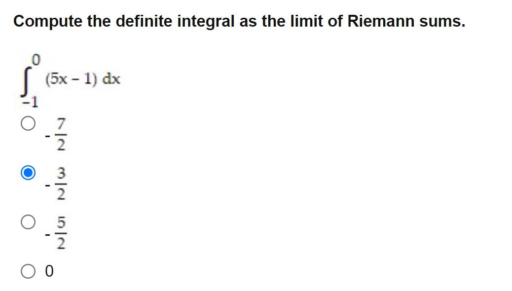 Solved Compute the definite integral as the limit of Riemann | Chegg.com