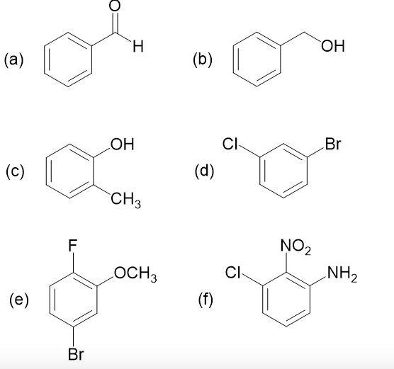 Solved ?? ?? Cl Br CH NO2 OCH3 Cl NH2 Br | Chegg.com