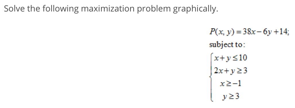 Solved Solve the following maximization problem graphically. | Chegg.com