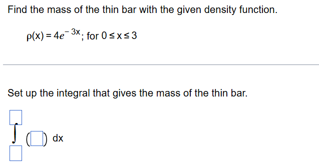 Solved Set up the integral that gives the mass of the thin | Chegg.com