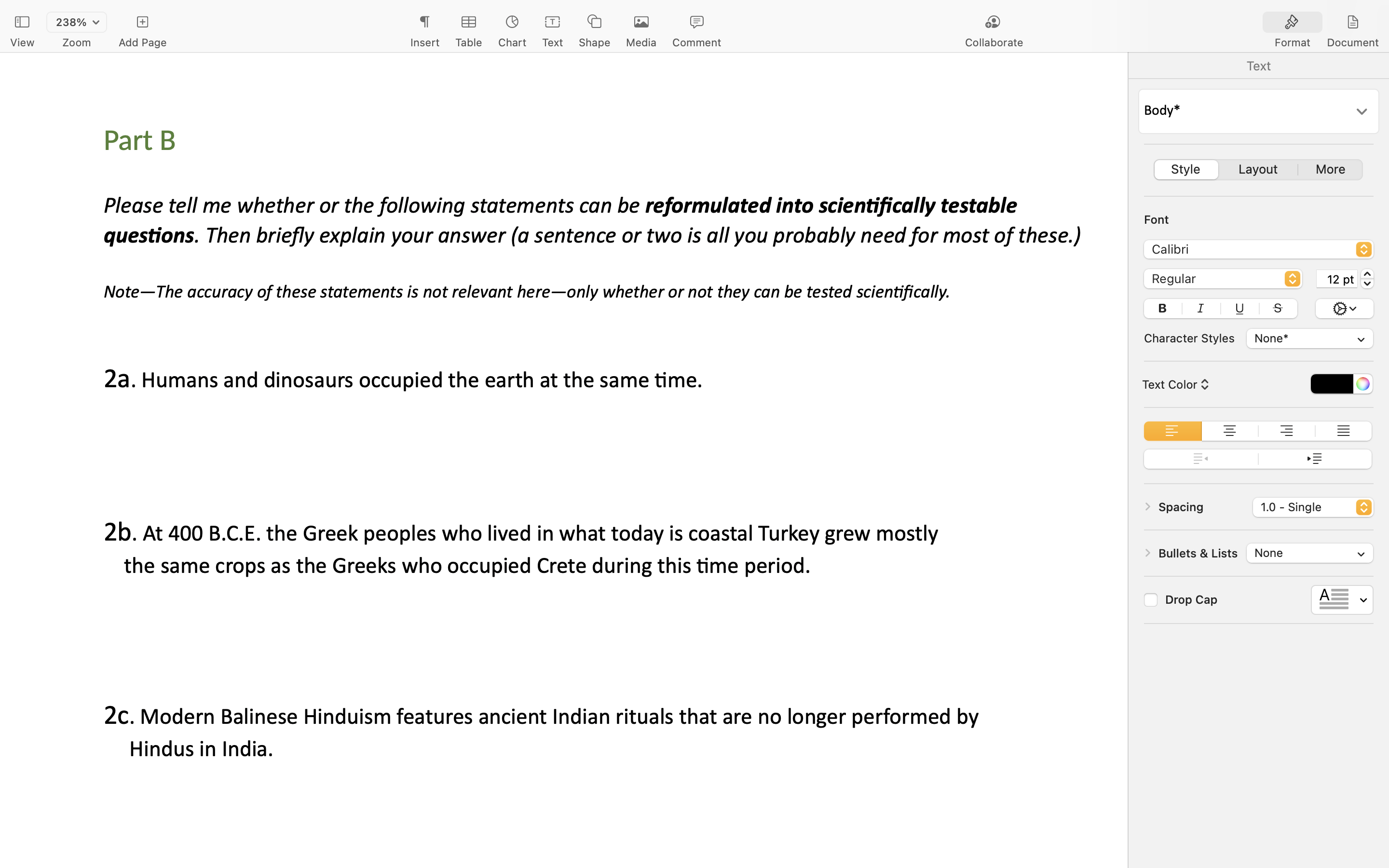 Solved 238% + पा T View Zoom Add Page Insert Table Chart | Chegg.com