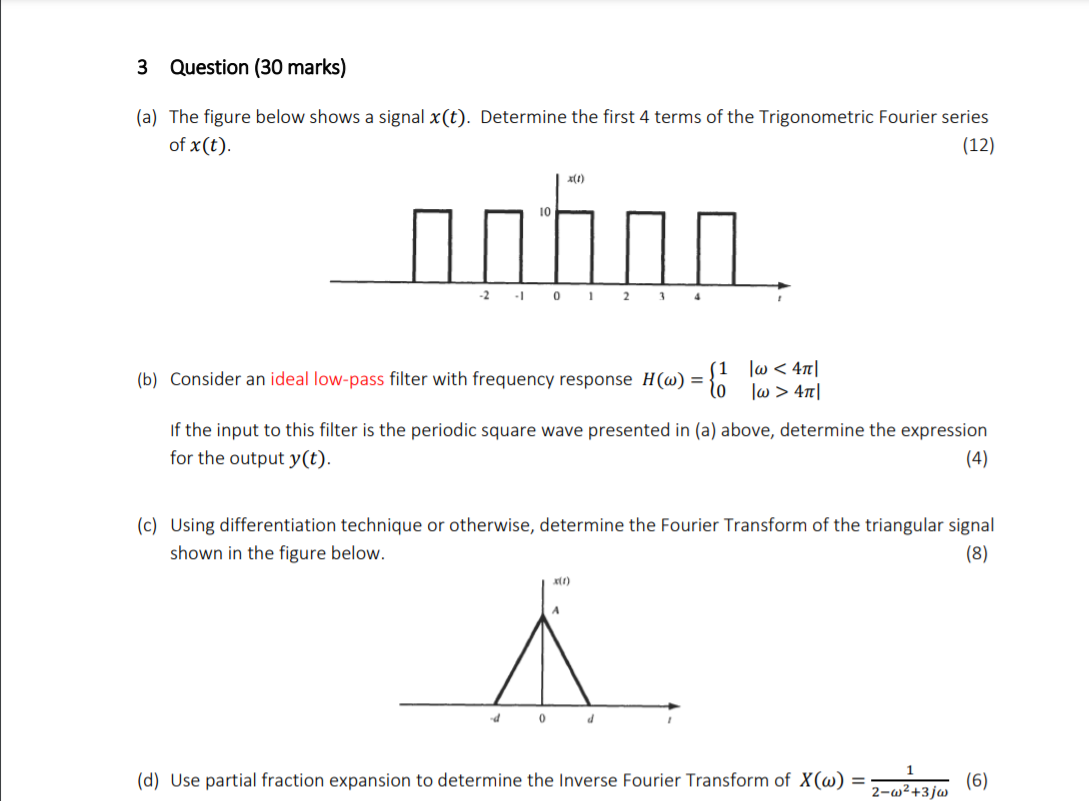 Solved 3 Question (30 marks) (a) The figure below shows a | Chegg.com
