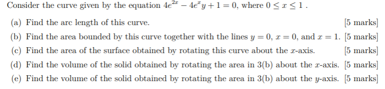 Solved Consider the curve given by the equation 4e – 4e*y+1= | Chegg.com