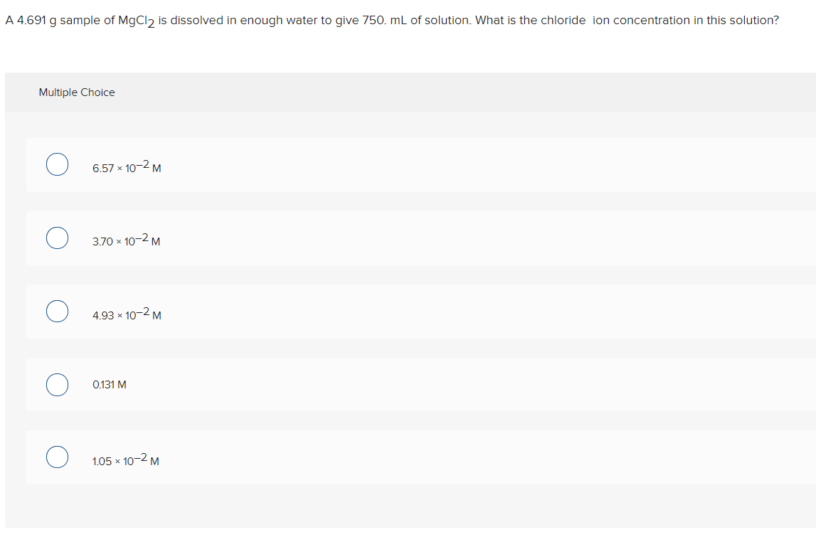 Solved A 4.691 g sample of MgCl2 is dissolved in enough | Chegg.com
