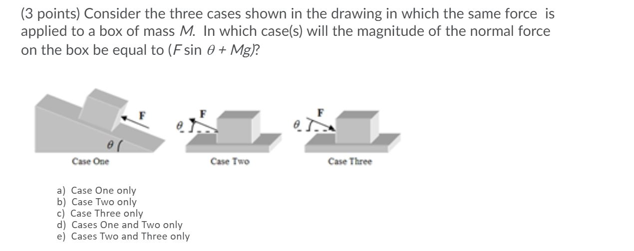 Solved (3 points) Consider the three cases shown in the | Chegg.com