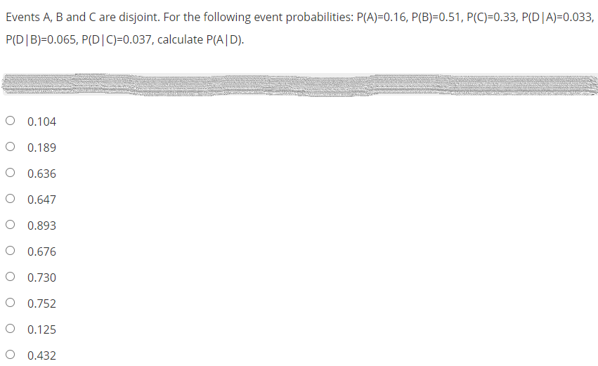 Solved Events A, B and C are disjoint. For the following | Chegg.com
