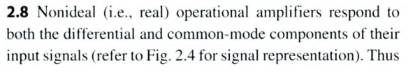 Solved 2.8 Nonideal (i.e., real) operational amplifiers | Chegg.com