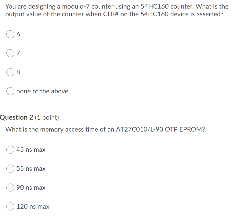 Solved You are designing a modulo-7 counter using an 54HC160 | Chegg.com