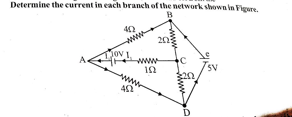 Solved Determine the current in each branch of the network | Chegg.com