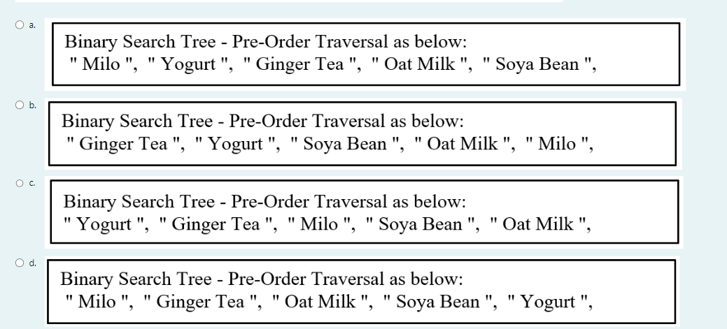 Binary Search Tree - Pre-Order Traversal as below: " | Chegg.com