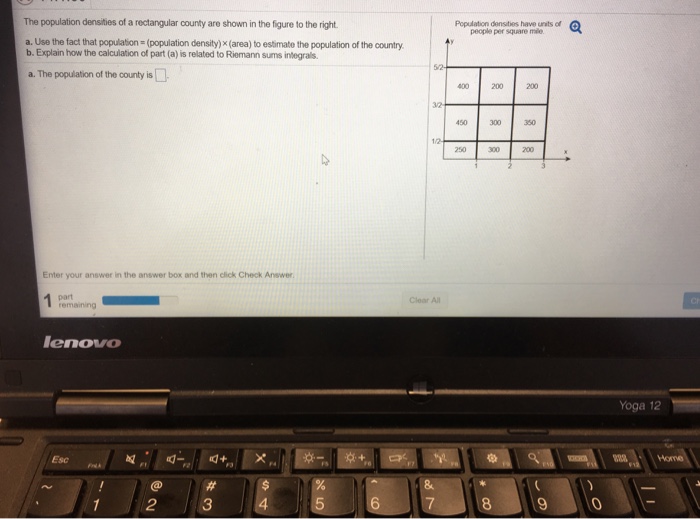Solved The population densities of a rectangular county are | Chegg.com
