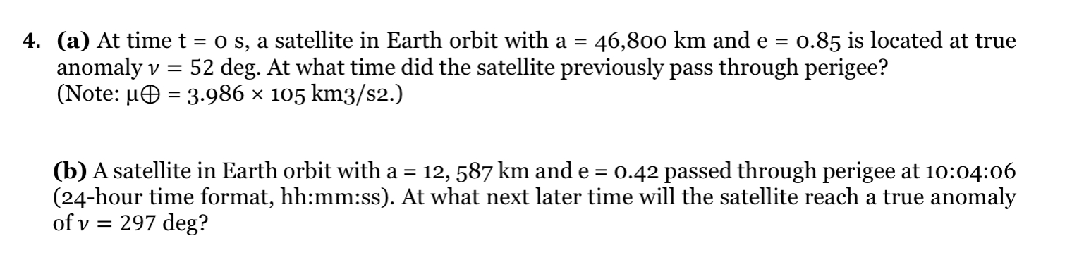 Solved (a) At time t=0 s, a satellite in Earth orbit with | Chegg.com