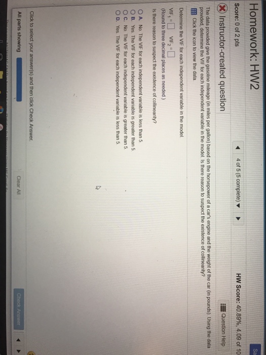 Solved Homework: HW2 Score: 0 of 2 pts HW Score: 40.89%, | Chegg.com Solved Homework: HW2 Score: 0 of 2 pts HW Score: 40.89%, | Chegg.com