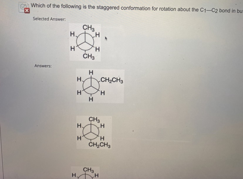 Solved Rank the conformations shown below from most stable | Chegg.com