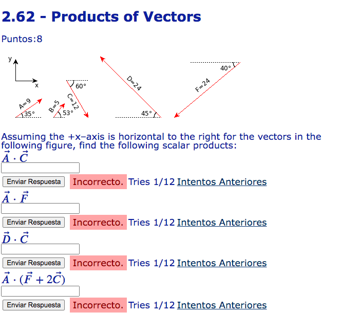 Solved 2.62 - ﻿Products of ﻿VectorsPuntos:8Assuming the | Chegg.com
