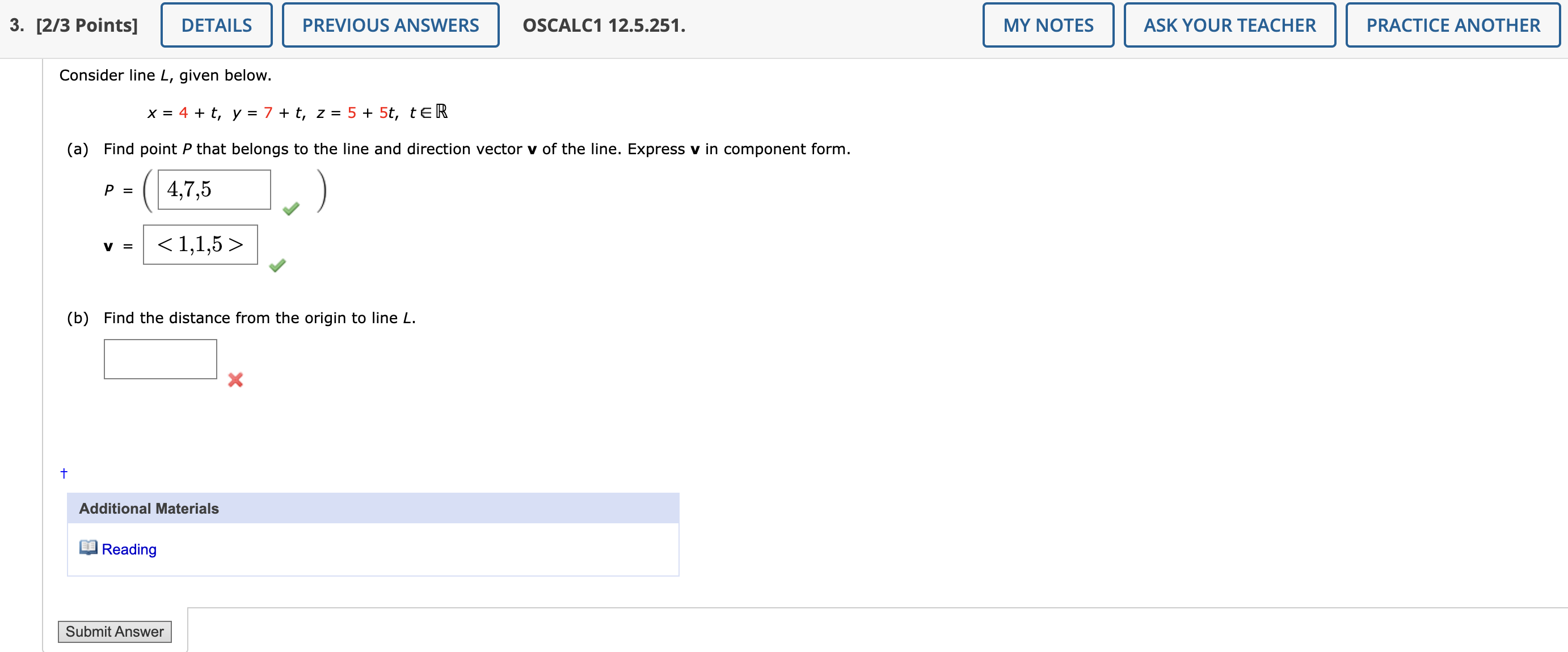 Solved Consider line L, given below. x=4+t,y=7+t,z=5+5t,t∈R | Chegg.com
