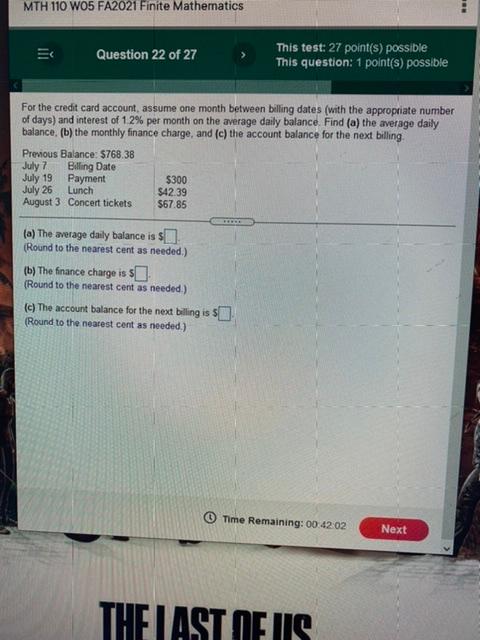 Solved MTH 110 W05 FA2021 Finite Mathematics E Question 22 | Chegg.com
