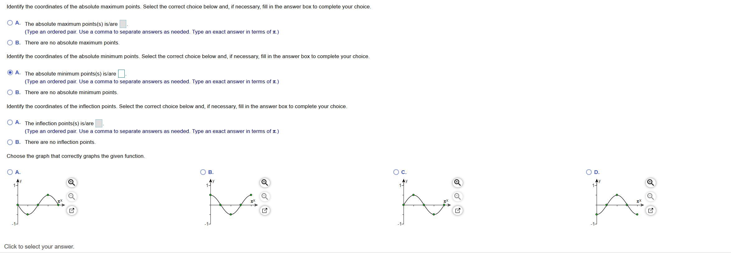 Solved Identify the coordinates of the absolute maximum | Chegg.com