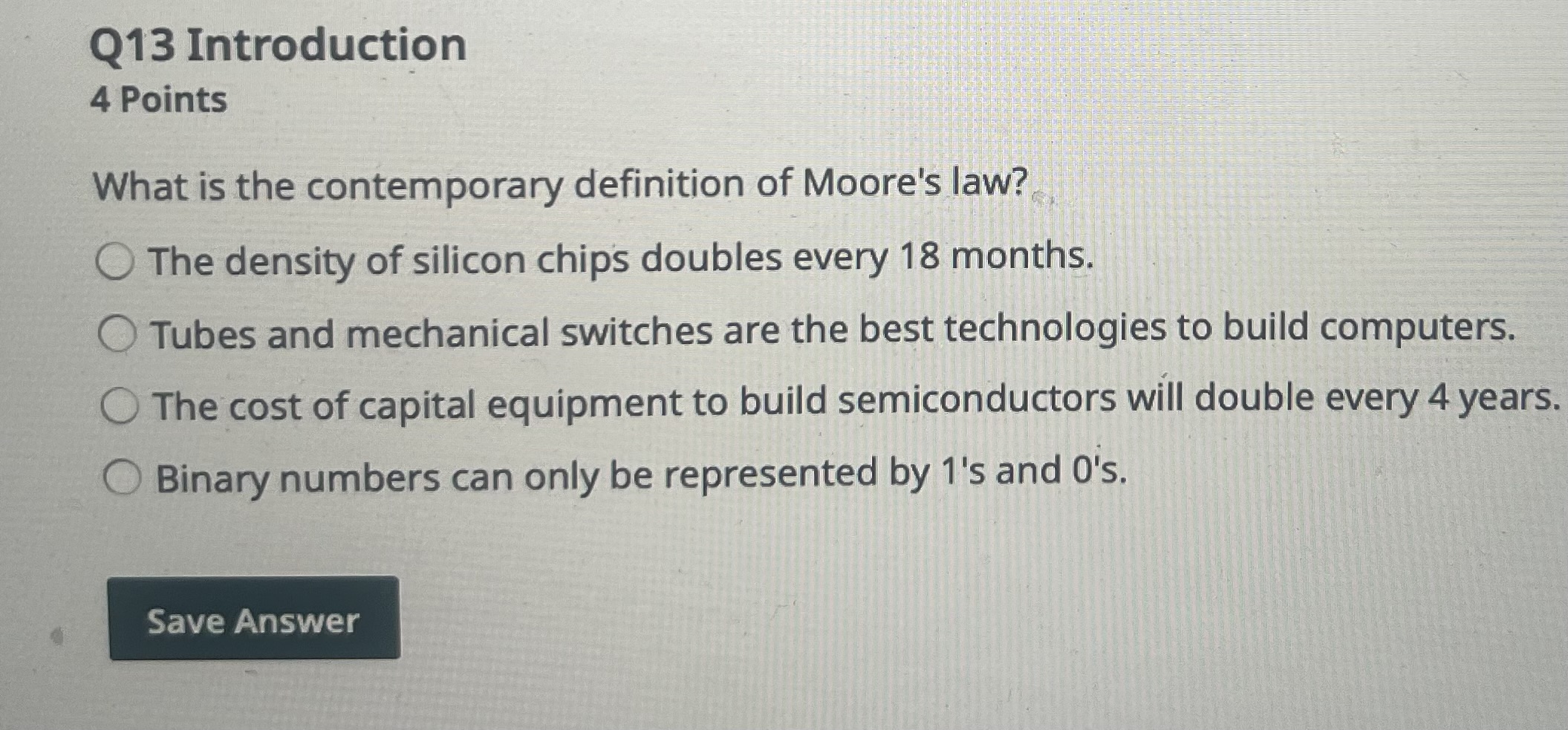 Solved Q13 Introduction 4 Points What is the contemporary | Chegg.com