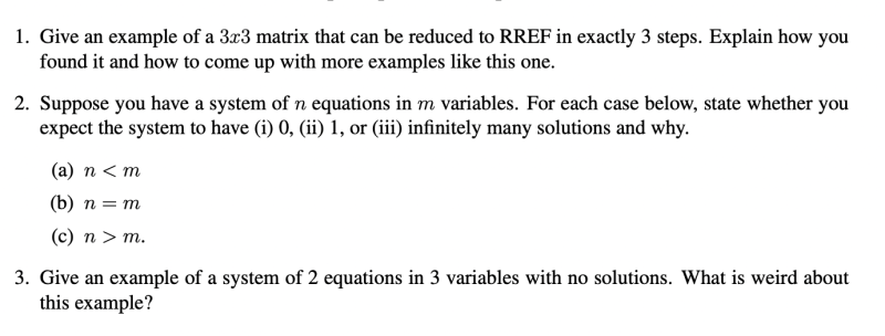 Solved 1. Give an example of a 3x3 matrix that can be | Chegg.com