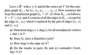 Solved Let n∈Z+with n≥4, and let the vertex set V′ for the | Chegg.com