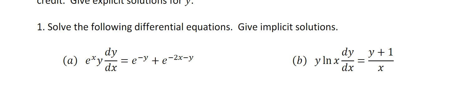Solved Solve using separable method show steps and clear | Chegg.com