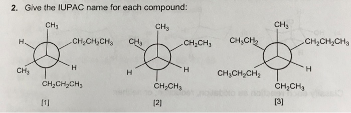 Solved 2. Give the IUPAC name for each compound: CH3 CH3 CH3 | Chegg.com