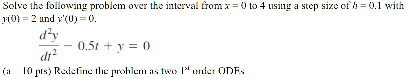 Solved Solve the following problem over the interval from x | Chegg.com