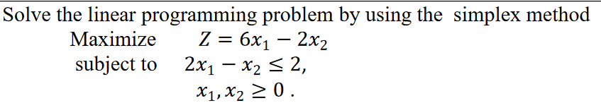 Solve the linear programming problem by using the | Chegg.com