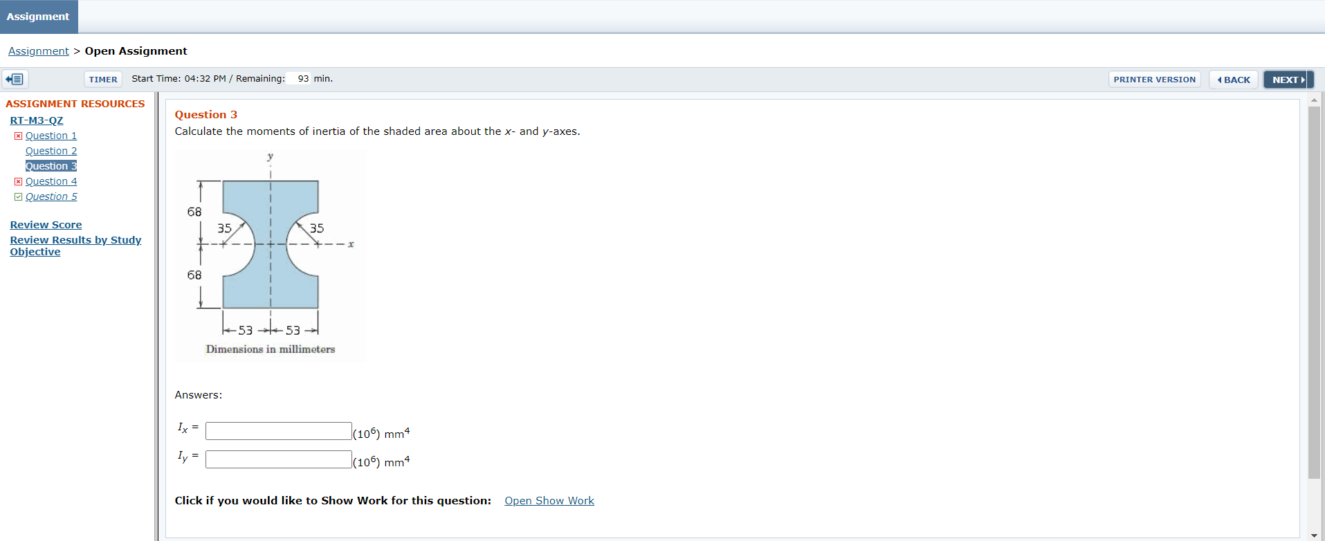 Solved Assignment Assignment > Open Assignment TIMER Start | Chegg.com