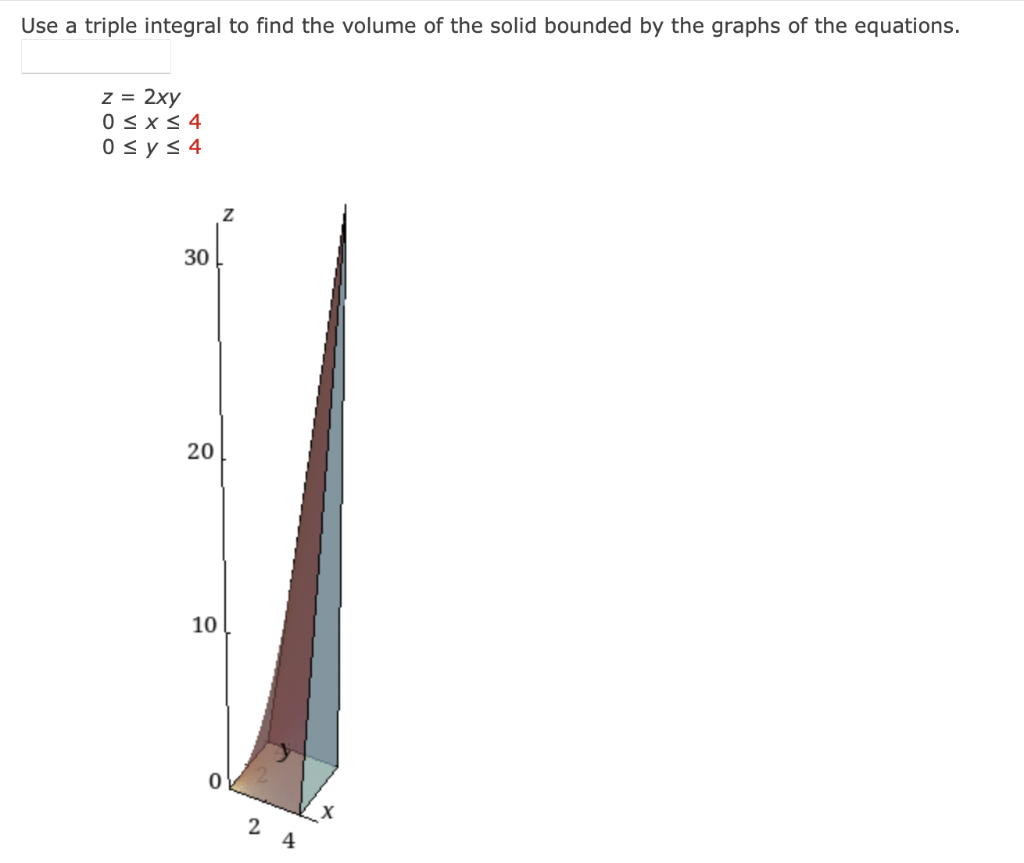 Solved Use a triple integral to find the volume of the solid | Chegg.com