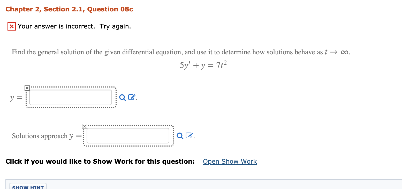 Solved Chapter 2, Section 2.1, Question 080 * Your answer is | Chegg.com