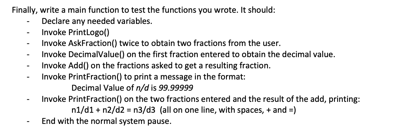Learning Objective: - Coding and testing of functions | Chegg.com