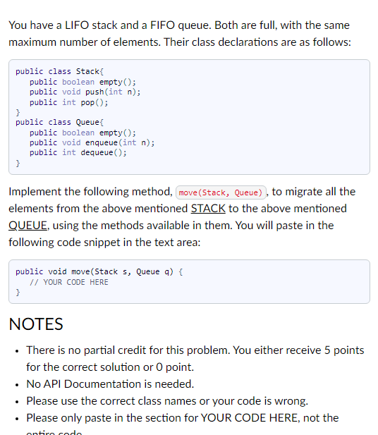 Solved You have a LIFO stack and a FIFO queue. Both are | Chegg.com