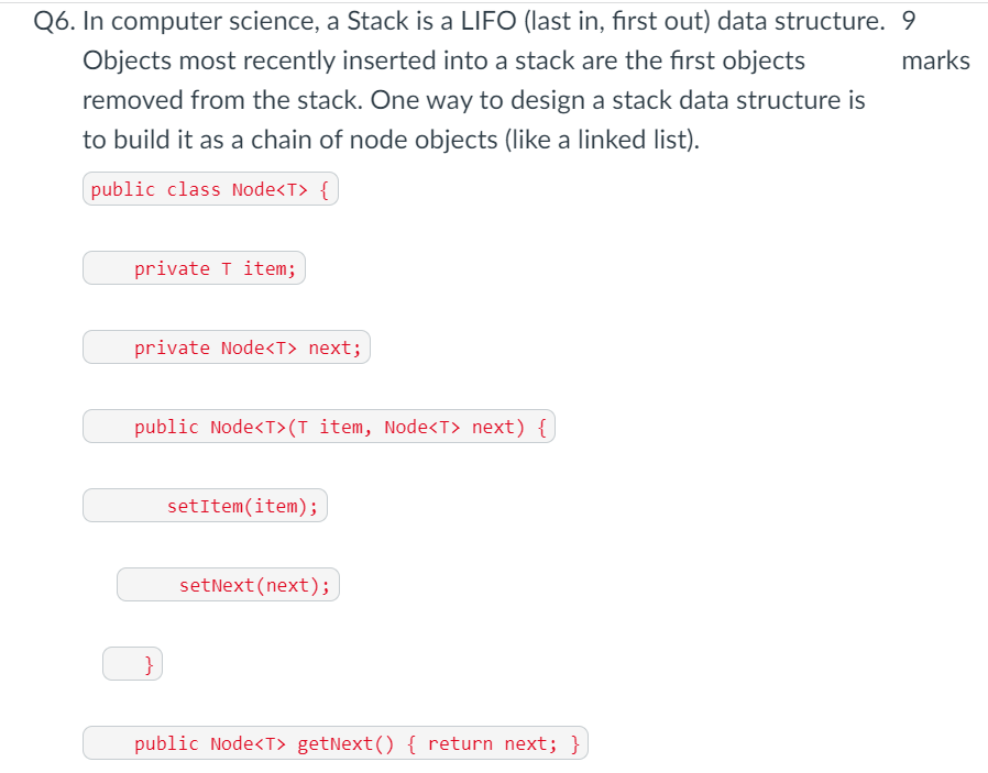 Q6. In computer science, a Stack is a LIFO (last in, | Chegg.com