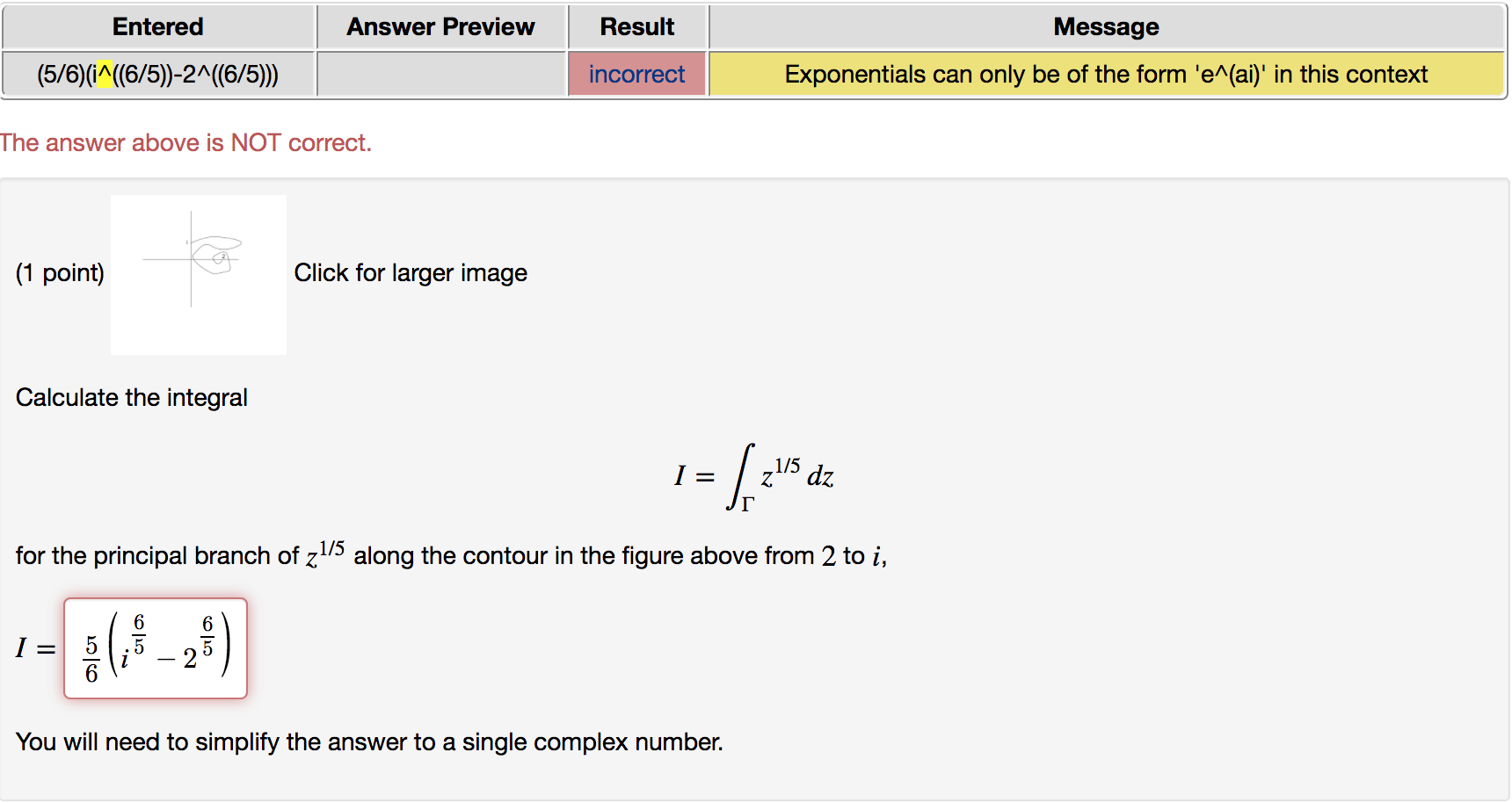 Solved Entered Answer Preview Result Message Exponentials | Chegg.com