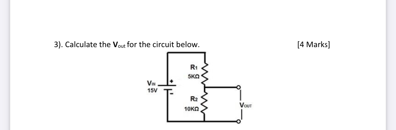 Solved 3). Calculate the Vout for the circuit below. [4 | Chegg.com