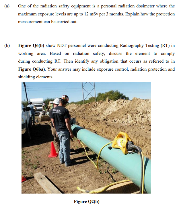 Solved (a) One of the radiation safety equipment is a | Chegg.com