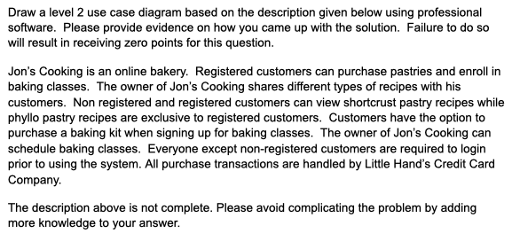 Solved Draw a level 2 use case diagram based on the | Chegg.com