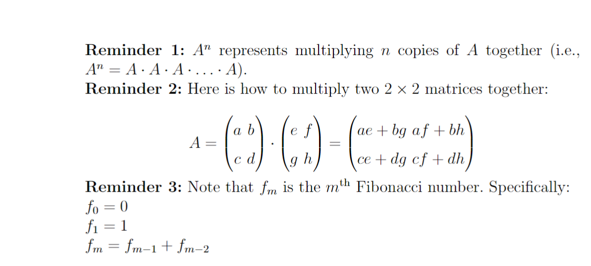 Solved Define A as follows: A=(1110) Prove the following | Chegg.com
