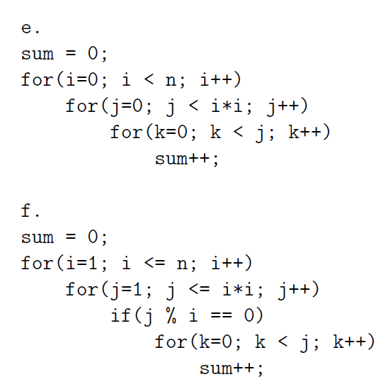 Solved For Each Of The Following Code Fragments Provide An 