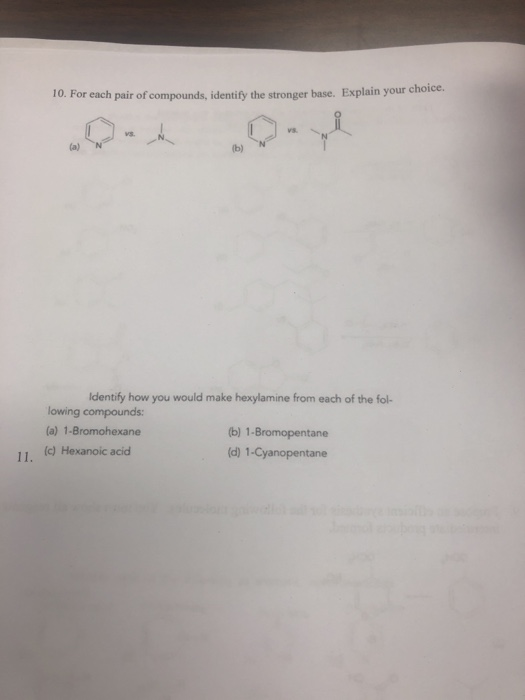 Solved 10. For each pair of compounds, identify the stronger | Chegg.com Solved 10. For each pair of compounds, identify the stronger | Chegg.com