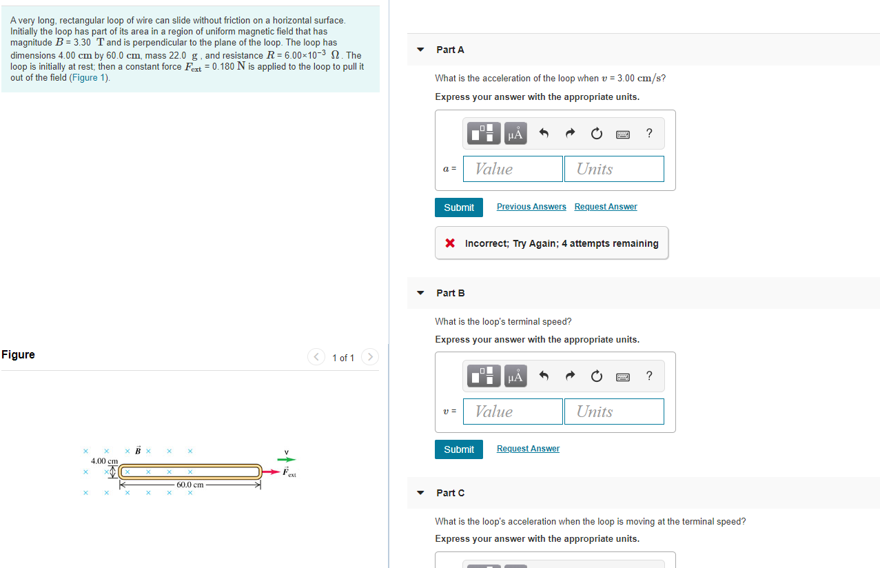 Solved A very long, rectangular loop of wire can slide | Chegg.com